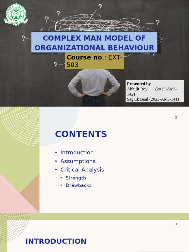 Complex Man Model in Organizational Behavior | PDF | Behavior | Complexity