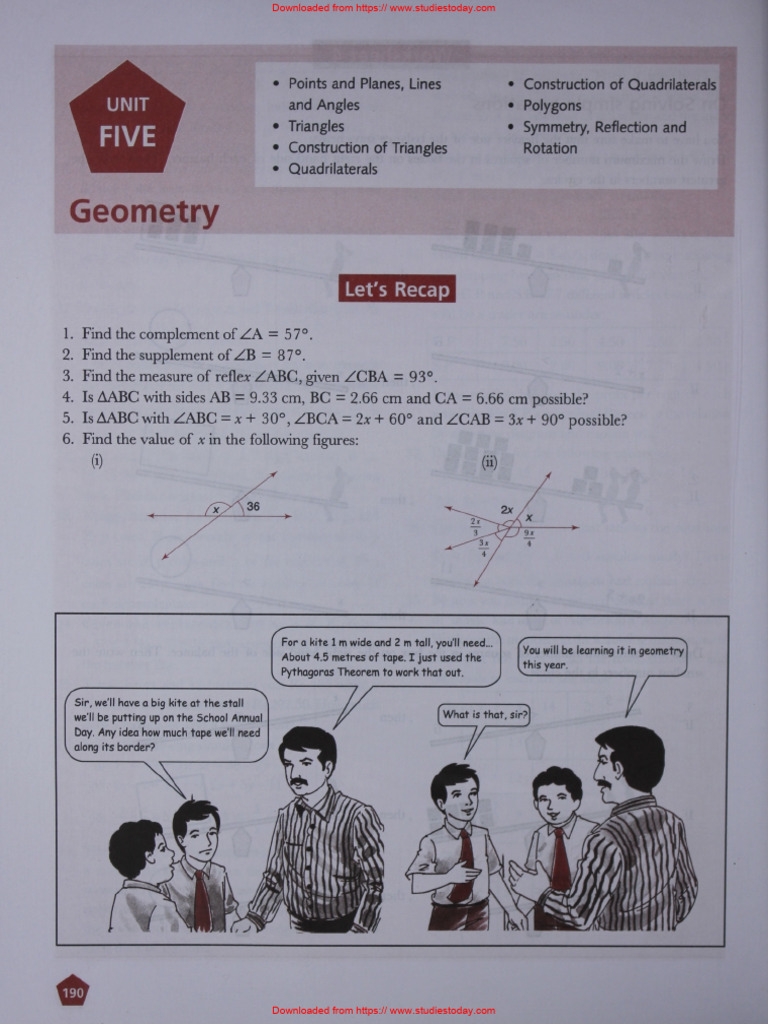 ICSE Class 8 Maths Geometry Chapter 25 Points and Planes Lines and ...