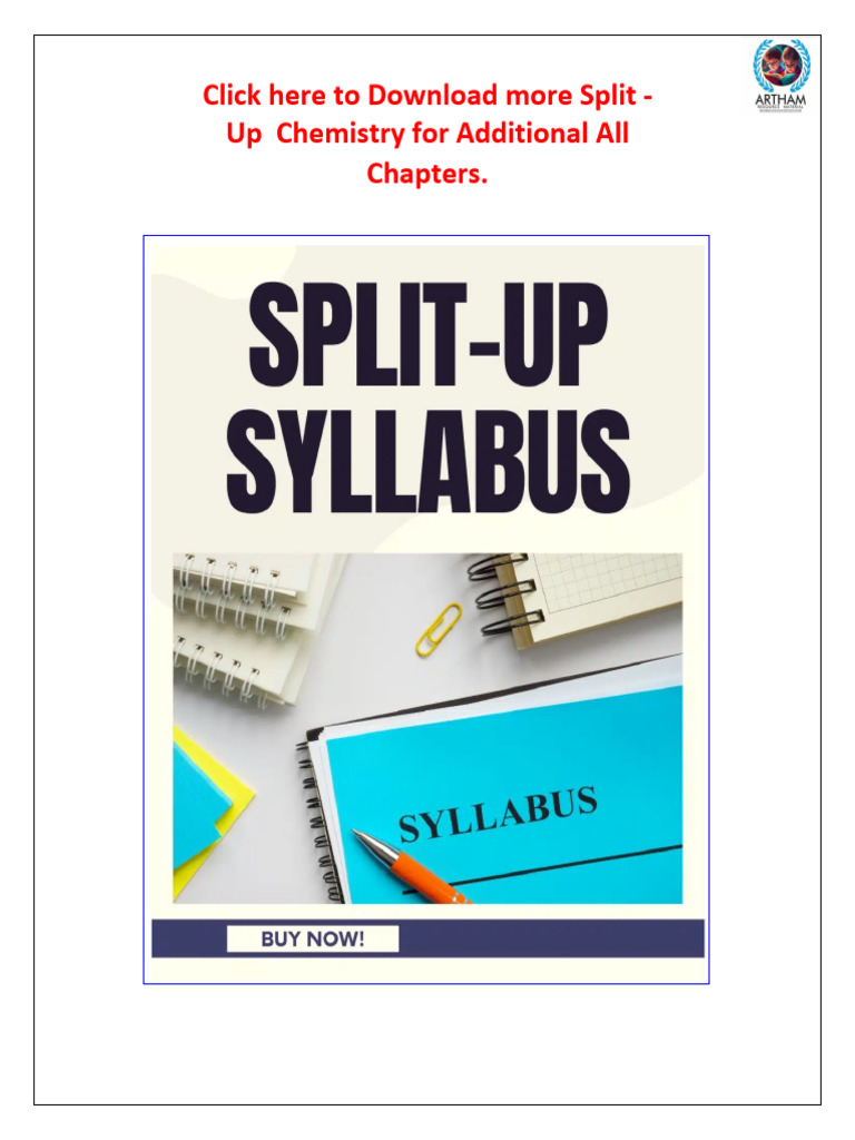 Class 12 Split Up Chemistry Link | PDF