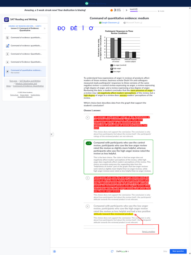 Command of Quantitative Evidence - Medium (Practice) - Khan Academy ...