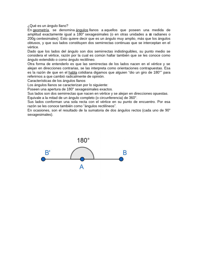 Qué Es Un Ángulo Llano | PDF