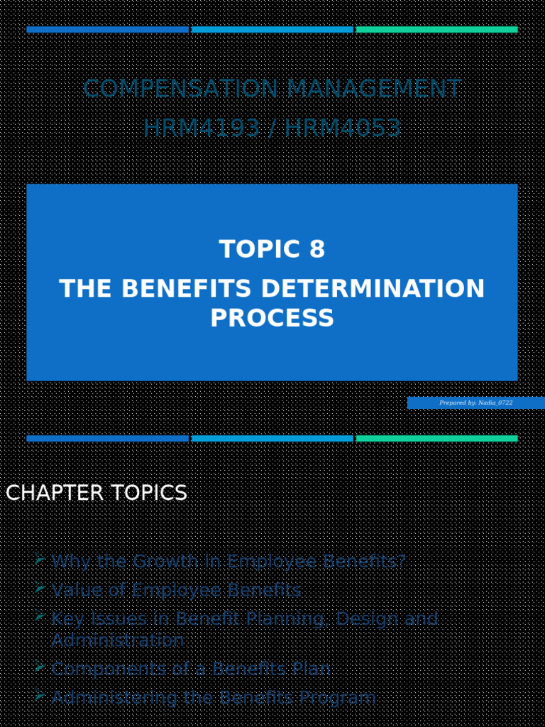 Topic 8 The Benefits Determination Process | PDF | Employment ...