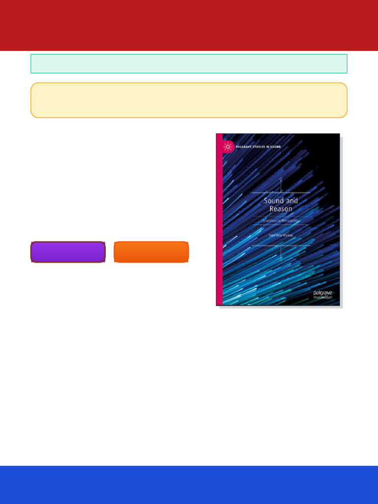 Sound and Reason: Synesthesia As Metacognition Sven Hroar Klempe Full ...