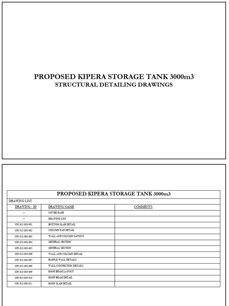 Kipera 3000m3 Storage Tank Drawings | PDF