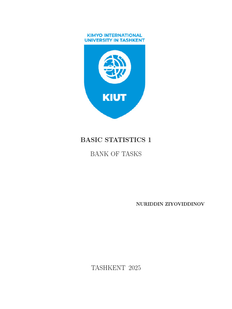 Basic Statistics 1 All Tasks Uzb Rus Eng | PDF