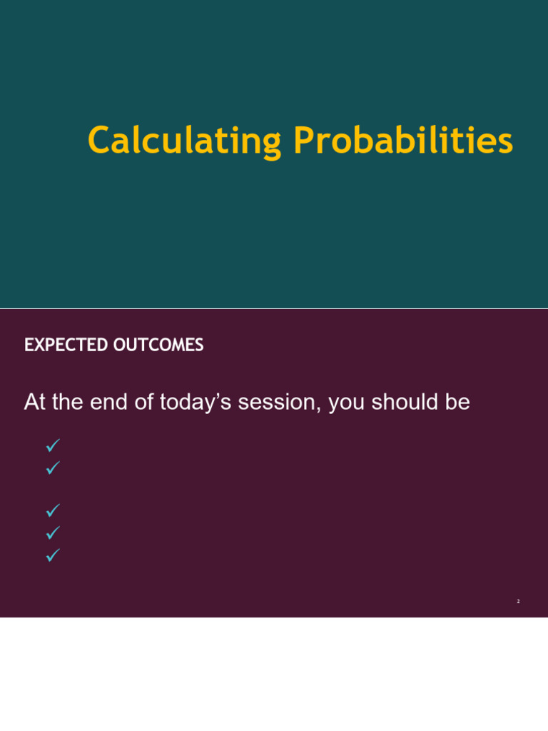 Lecture 2_Calculating Probabilities_17-10-2025_DW | PDF | Probability ...
