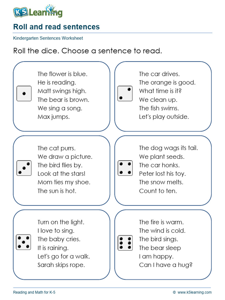 Roll Read Sentences Vuh | PDF