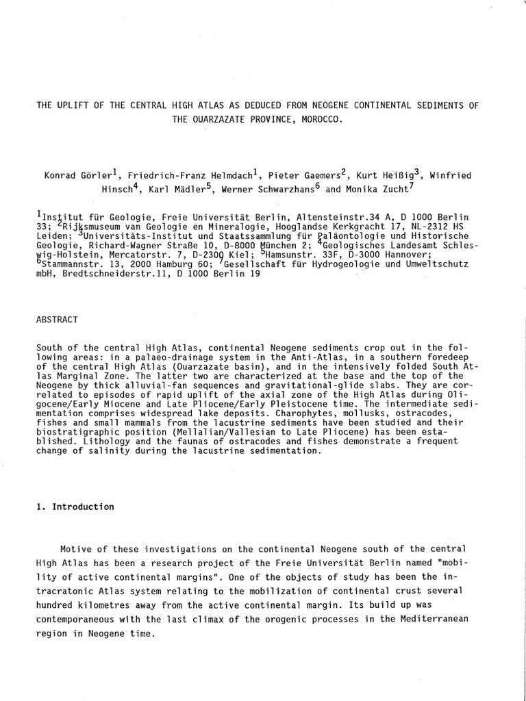 Görler Et Al., 1988 | PDF | Sedimentology | Earth Sciences