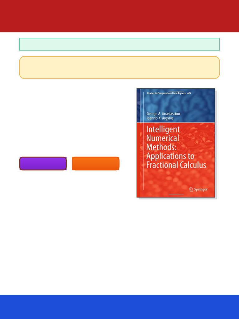 Intelligent Numerical Methods Applications To Fractional Calculus ...