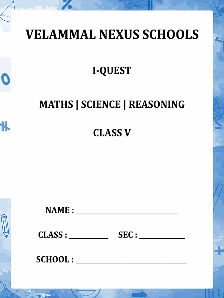 Velammal - Class 5 I-Quest Book-1 | PDF | Numbers | Discrete Mathematics