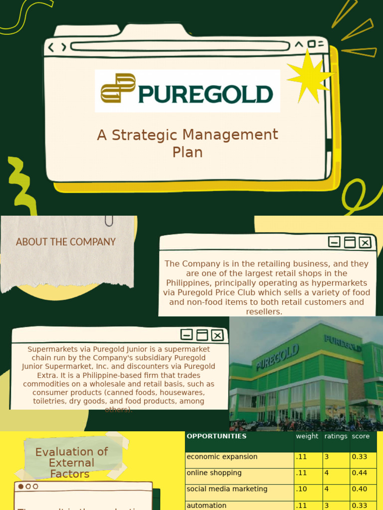 Puregold Strategic Management Plan | PDF | Retail | Supermarket