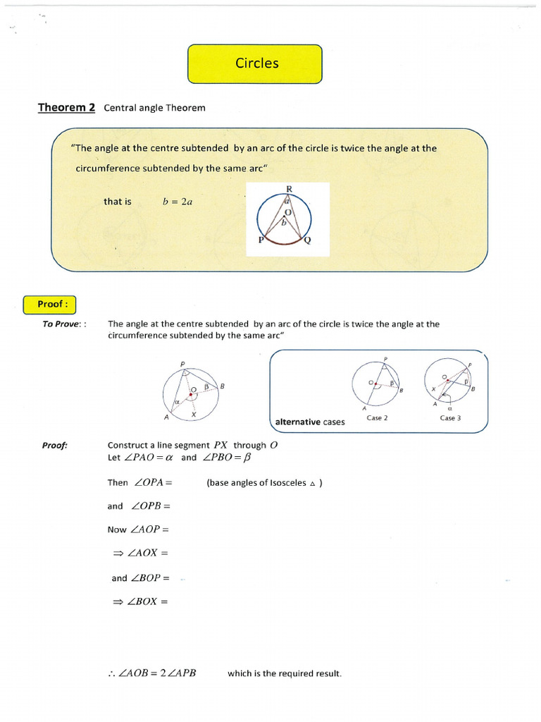Central Angle | PDF