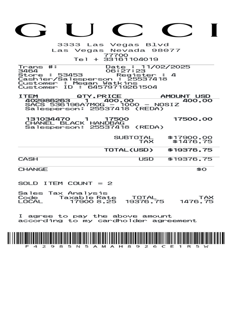 Gucci Receipt 6dbc4bba 2137 4de9 8fb9 143c368a0db4 | PDF