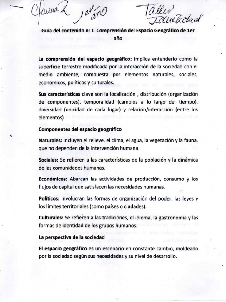Guia 1er Comprension Del Espacio | PDF