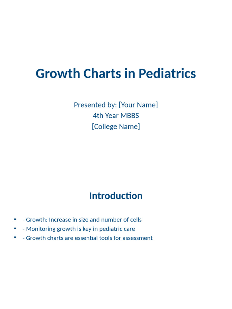 Growth Charts Pediatrics Seminar Blue Theme (1) | PDF