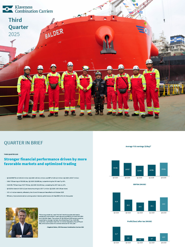KCC Q3 2025 Report | PDF | Oil Tanker | Dividend