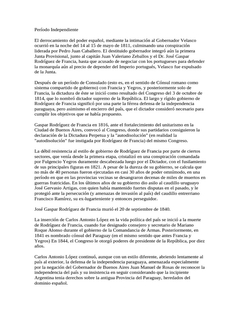 Consulado - Período Independiente | PDF | América del Sur
