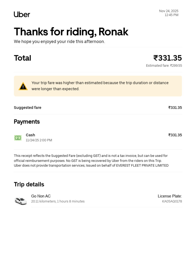 Receipt Banglore | PDF