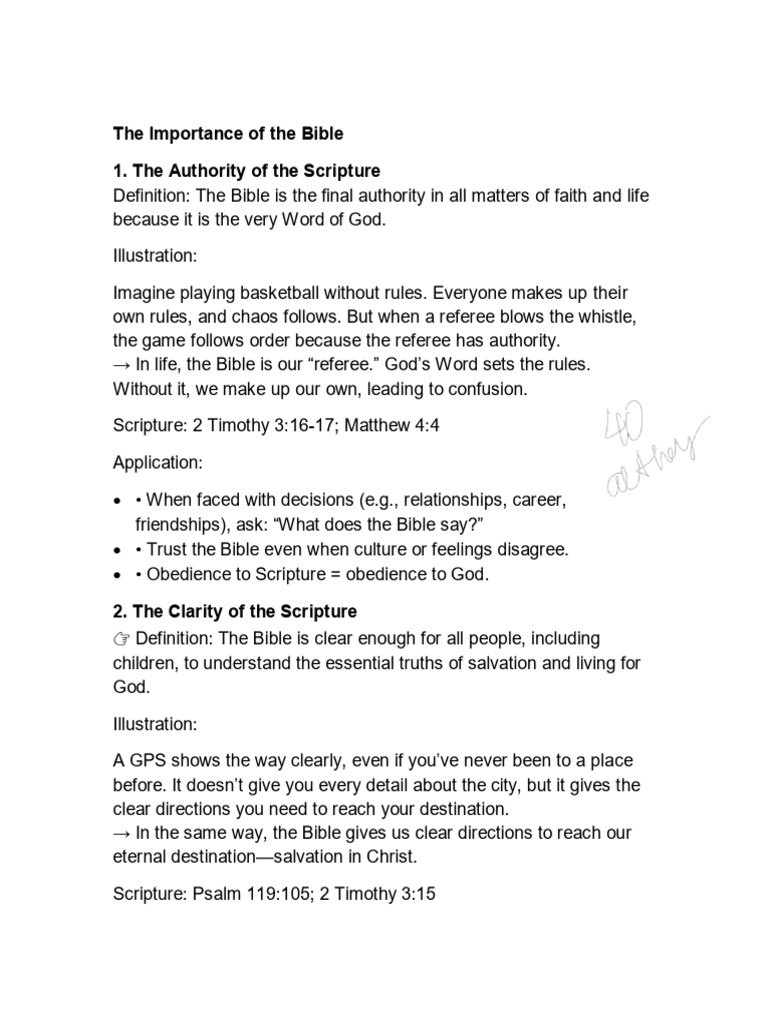Importance of The Bible | PDF | God In Christianity | Bible