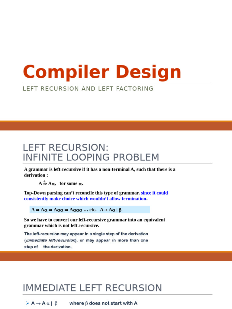 Left Recursion And Left Factoring Pdf