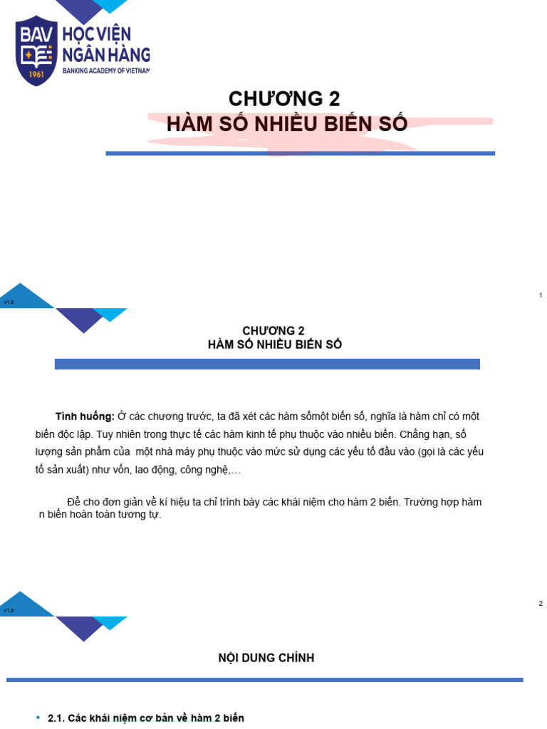 Chương 2 Toán dành cho Kinh tế-CLC-2025 | PDF