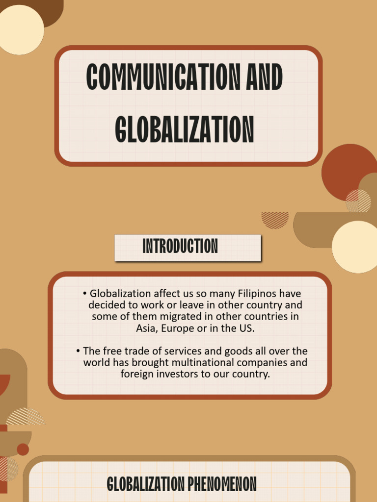 Week 3 Communication and Globalization v.1 | PDF | Globalization ...