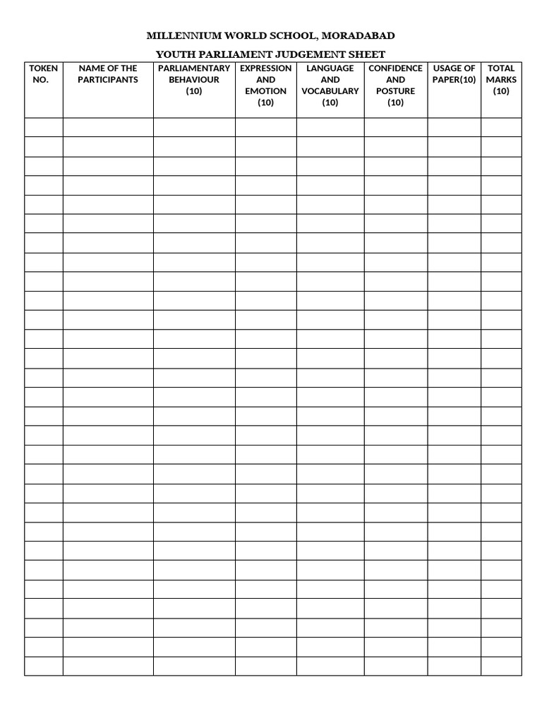 New Judgement Sheet | PDF