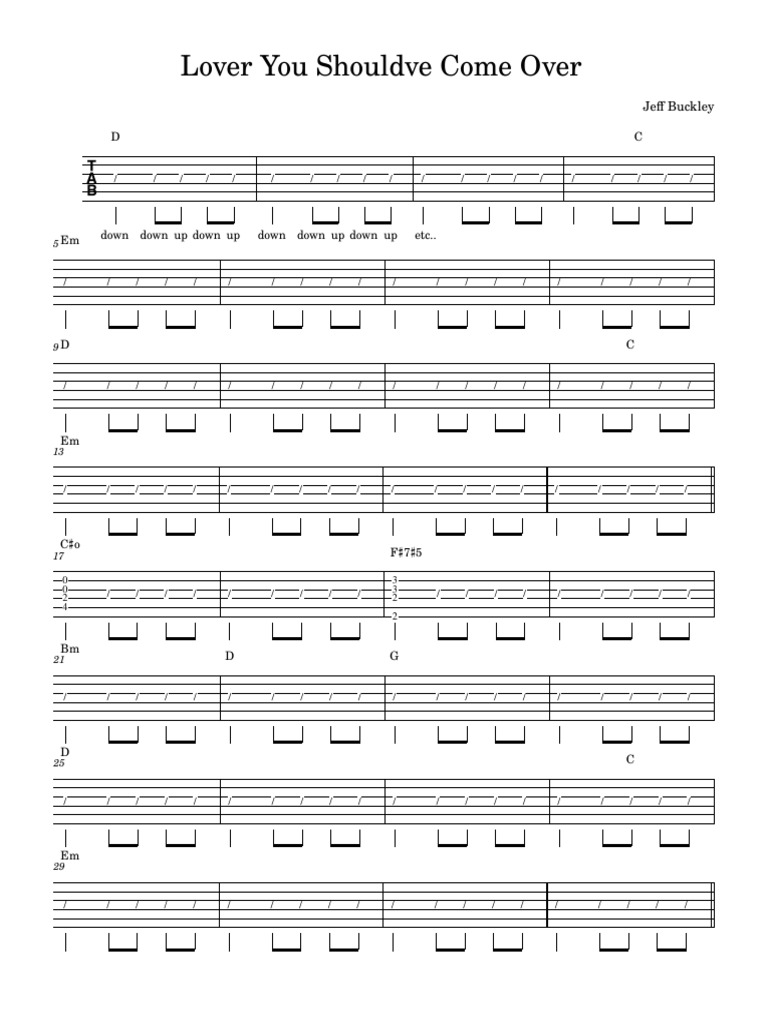 Letra e Acordes de "Lover You Should've Come Over" | PDF