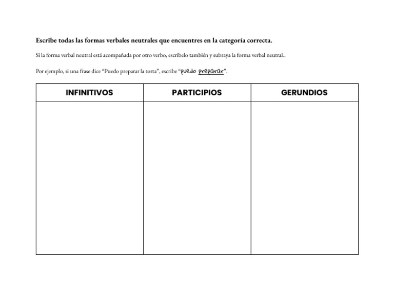 Year 8 _ Worksheet _ Formas Verbales Neutrales - La Fiesta de Francisca Paula Chirimoya (2) (1 ...