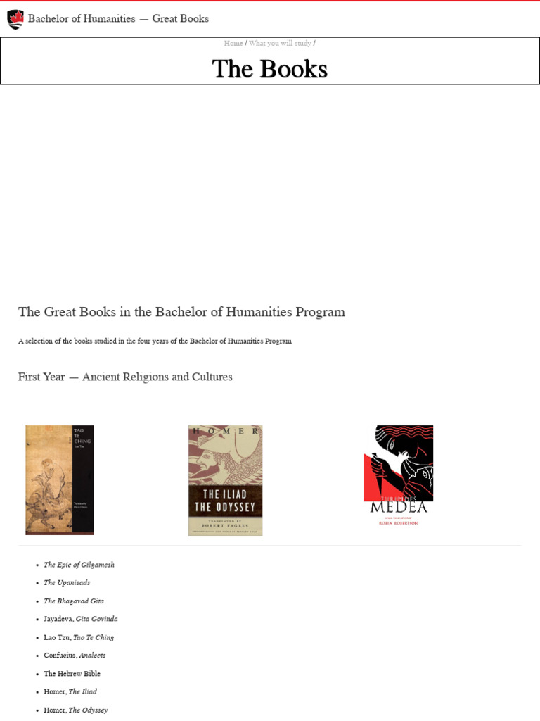 The Books - Bachelor of Humanities - Great Books | PDF | Martin ...