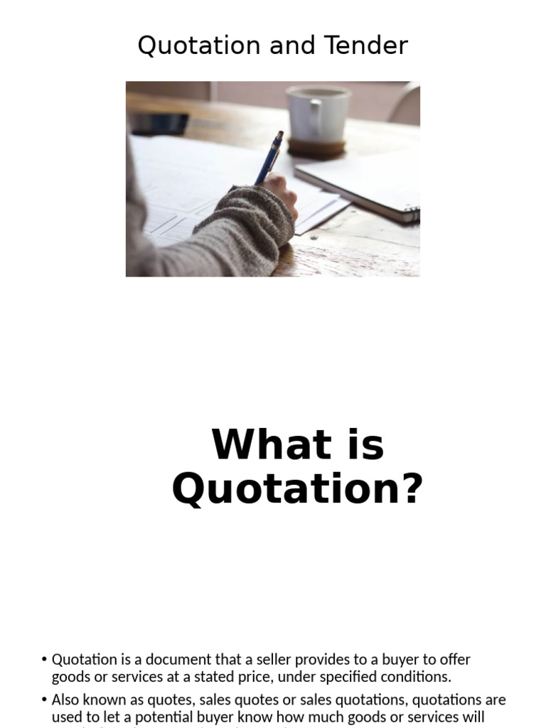 Understanding Quotations and Tenders | PDF | Prices | Business