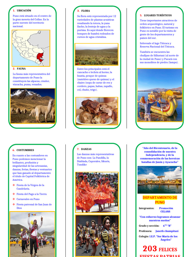 Puno: Fauna, Flora y Cultura Típica | PDF | Alimentos