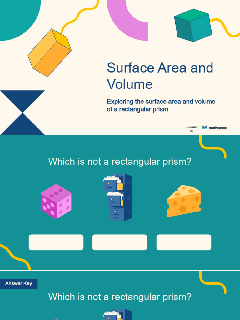 Surface Area and Volume of 3D Shapes | PDF | Rectangle | Area