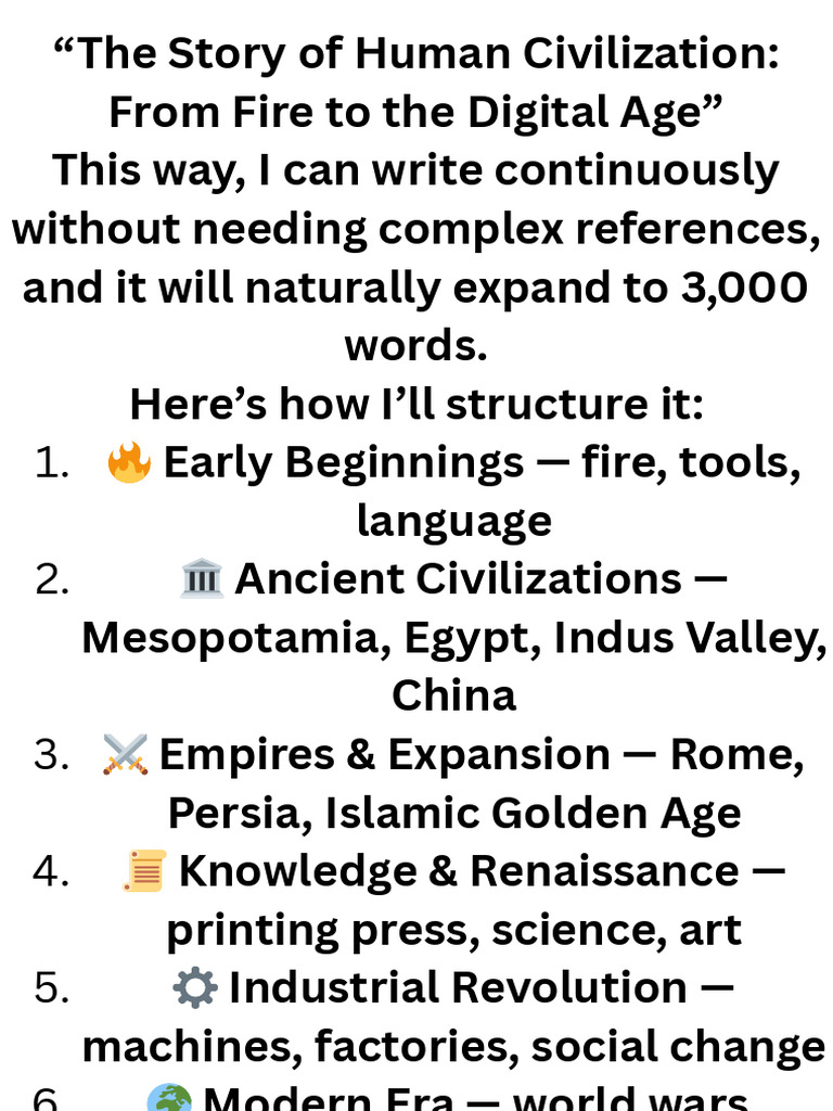 "The Story of Human Civilization From Fire To The Digital Age" This Way ...