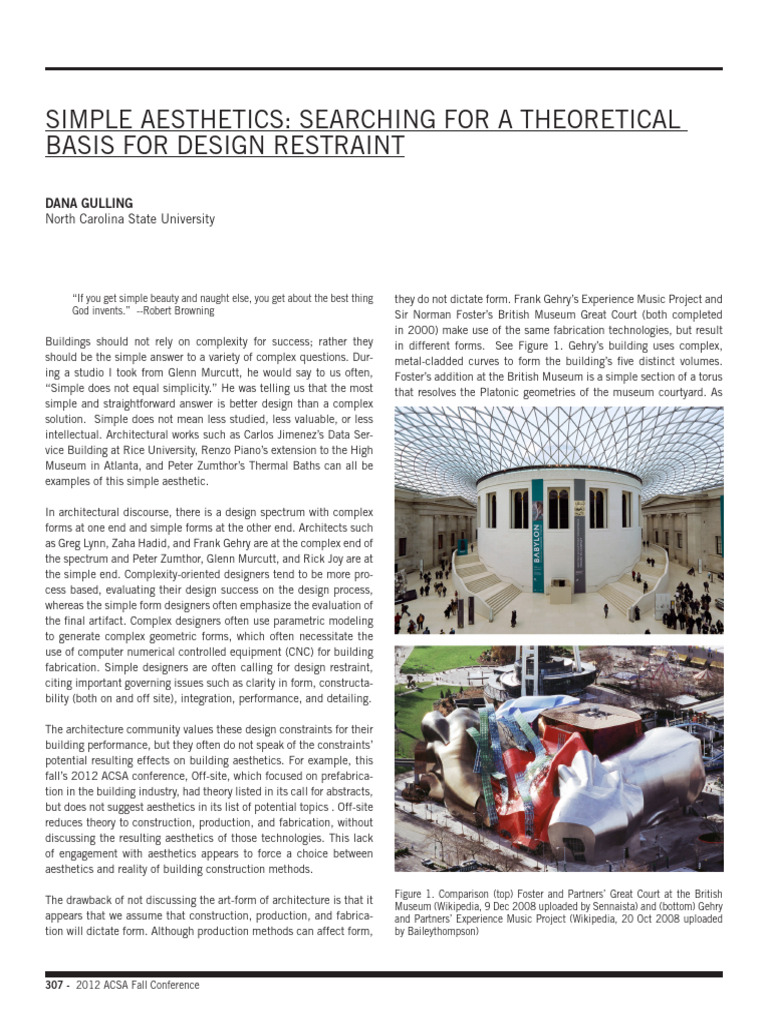 ACSA - Searching For A Theoretical Basis For Restraint | PDF | Aesthetics | Design