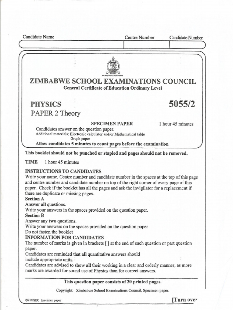 Physics Mock Paper 2 | PDF
