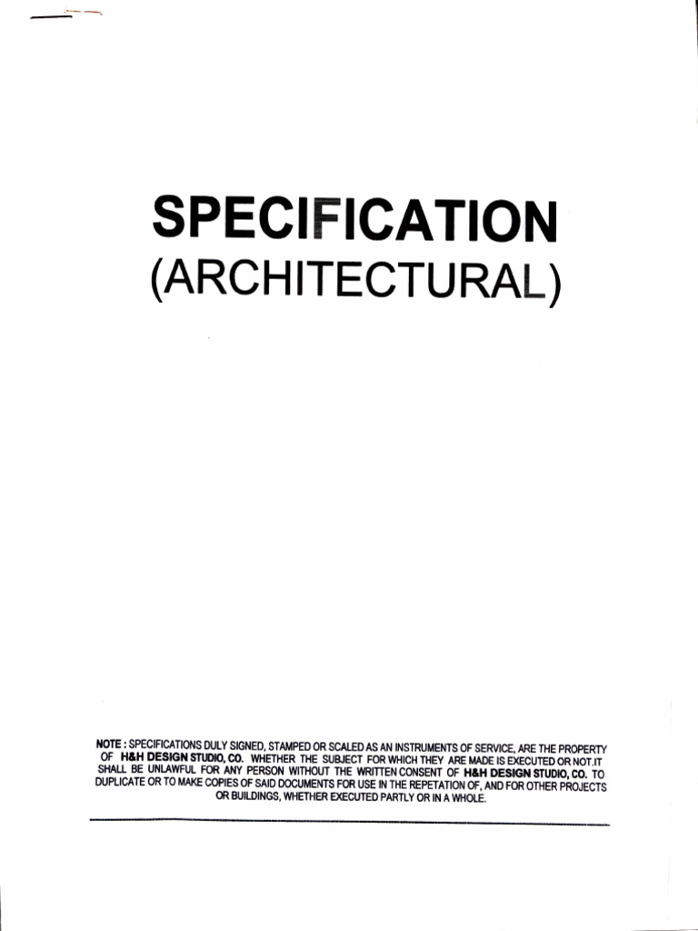 Specification (Architectural) | PDF | Concrete | Door