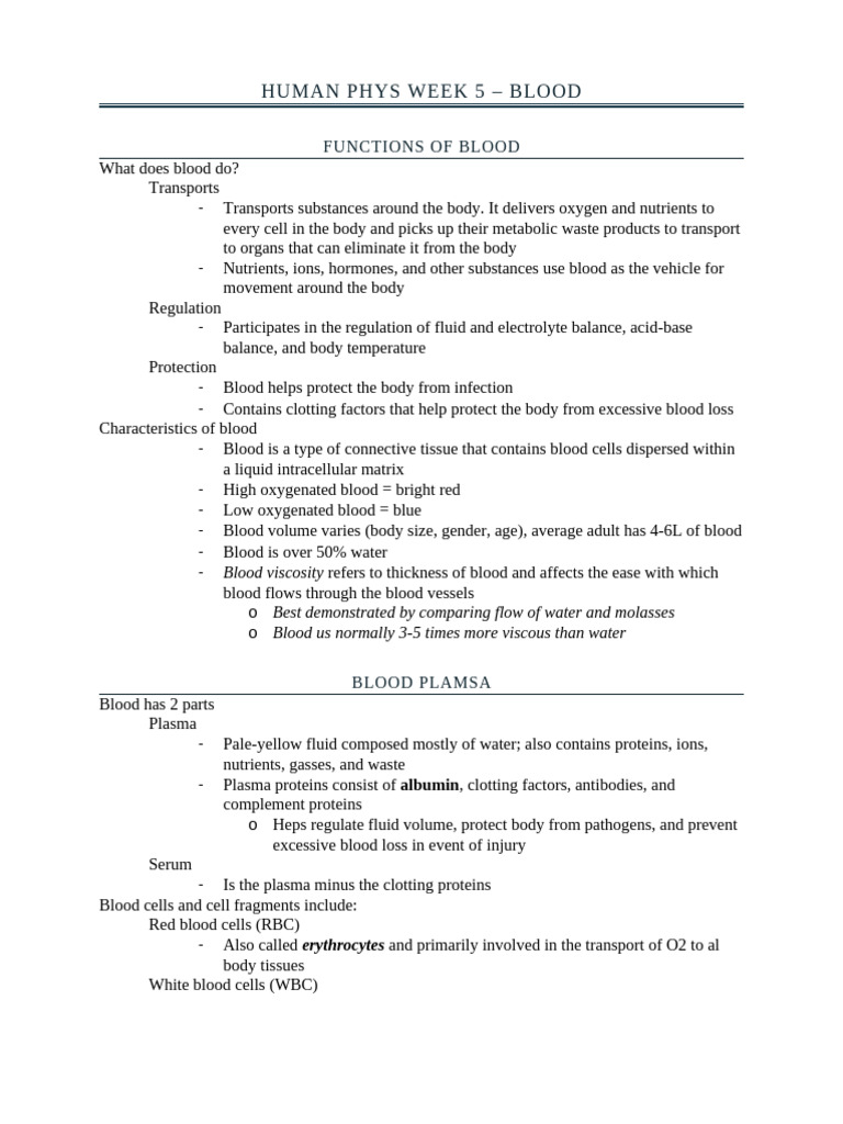 Blood:Respiratory System | PDF | Blood | Blood Plasma