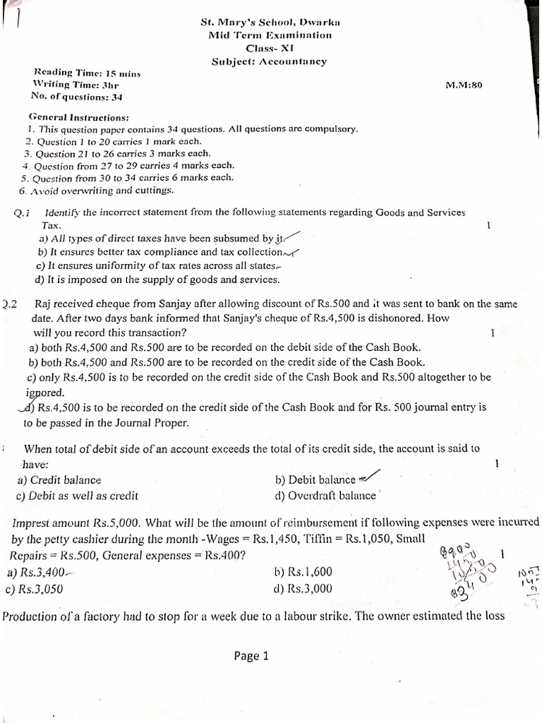 Question Paper 1 | PDF