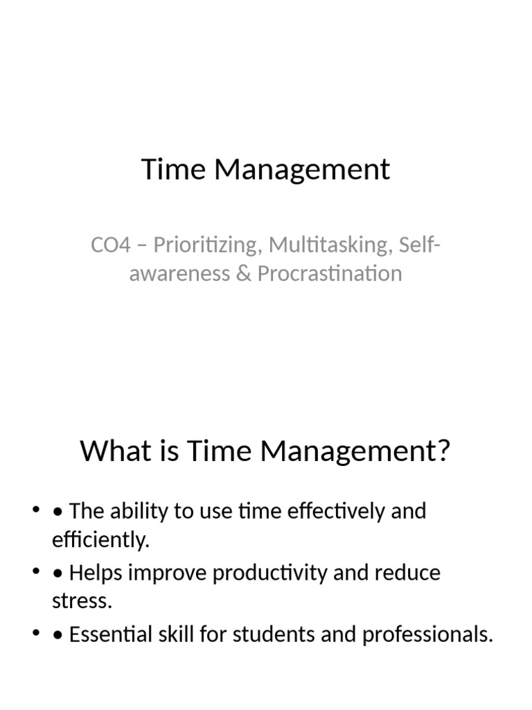 Effective Time Management Strategies | PDF