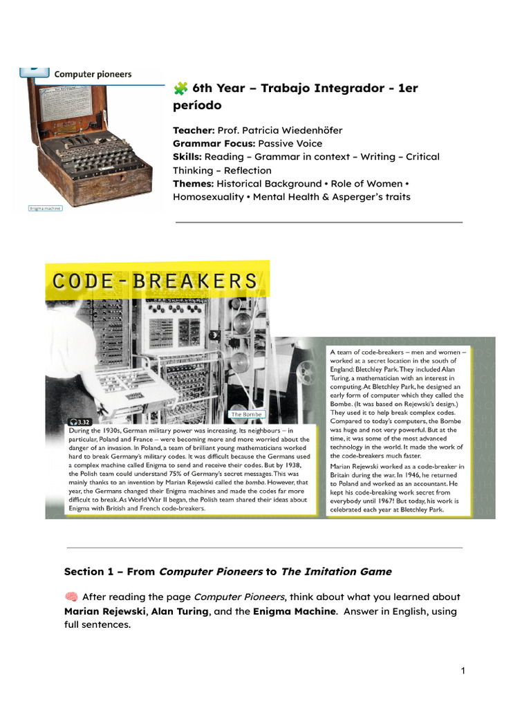 2025 6th TrabajoIntegrador 1erperíodo | PDF | Alan Turing | Bletchley Park