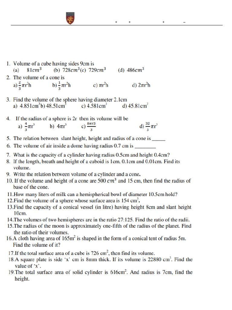 Practice Worksheet - (Class: Ix Date: 28.11.25 Chapter 11 Surface Area ...