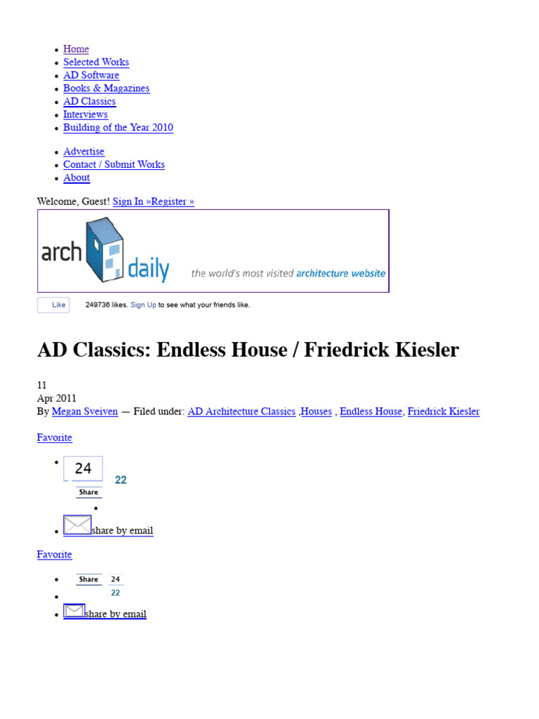 Endless House - Friedrick Kiesler | PDF