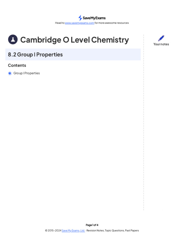 Group Properties | PDF | Sets Of Chemical Elements | Chemistry