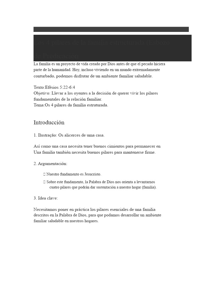 Los 4 Pilares de la Familia | PDF | Amor | Cristo (título)