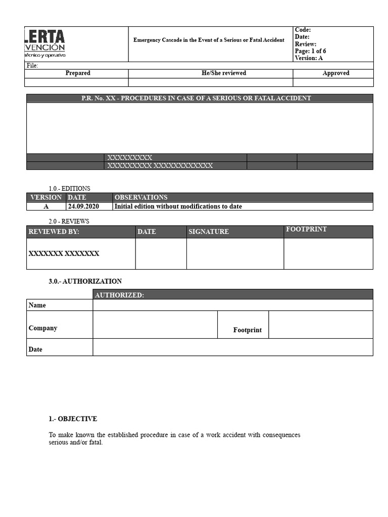 Emergency Cascade in Cases of Serious or Fatal Accidents | PDF ...