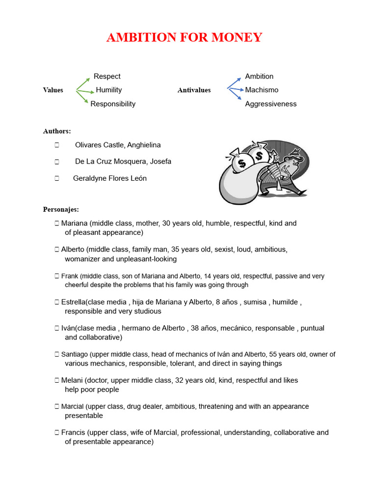 AMBITION FOR MONEY - Play | PDF