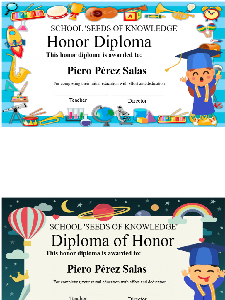 Editable Diplomas in PowerPoint | PDF