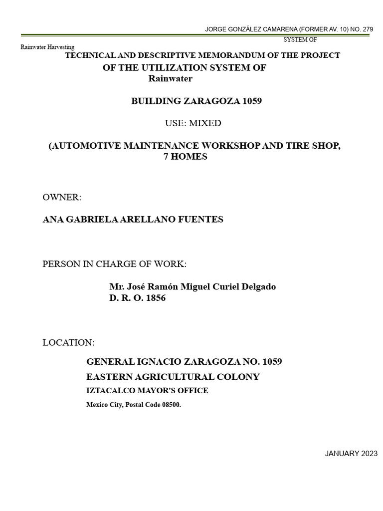 Calculation Memory | PDF | Storm Drain | Stormwater