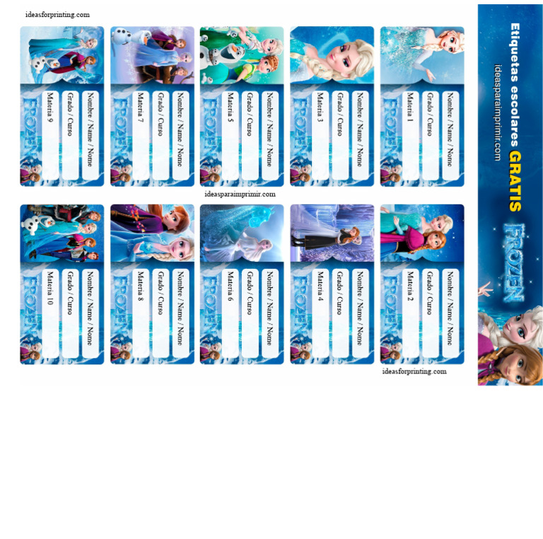 Free Editable Disney Frozen School Labels | PDF